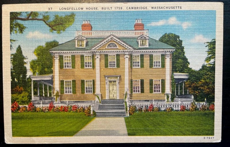 Vintage Postcard 1930-1945 (Henry Wadsworth) Longfellow House Cambridge ...