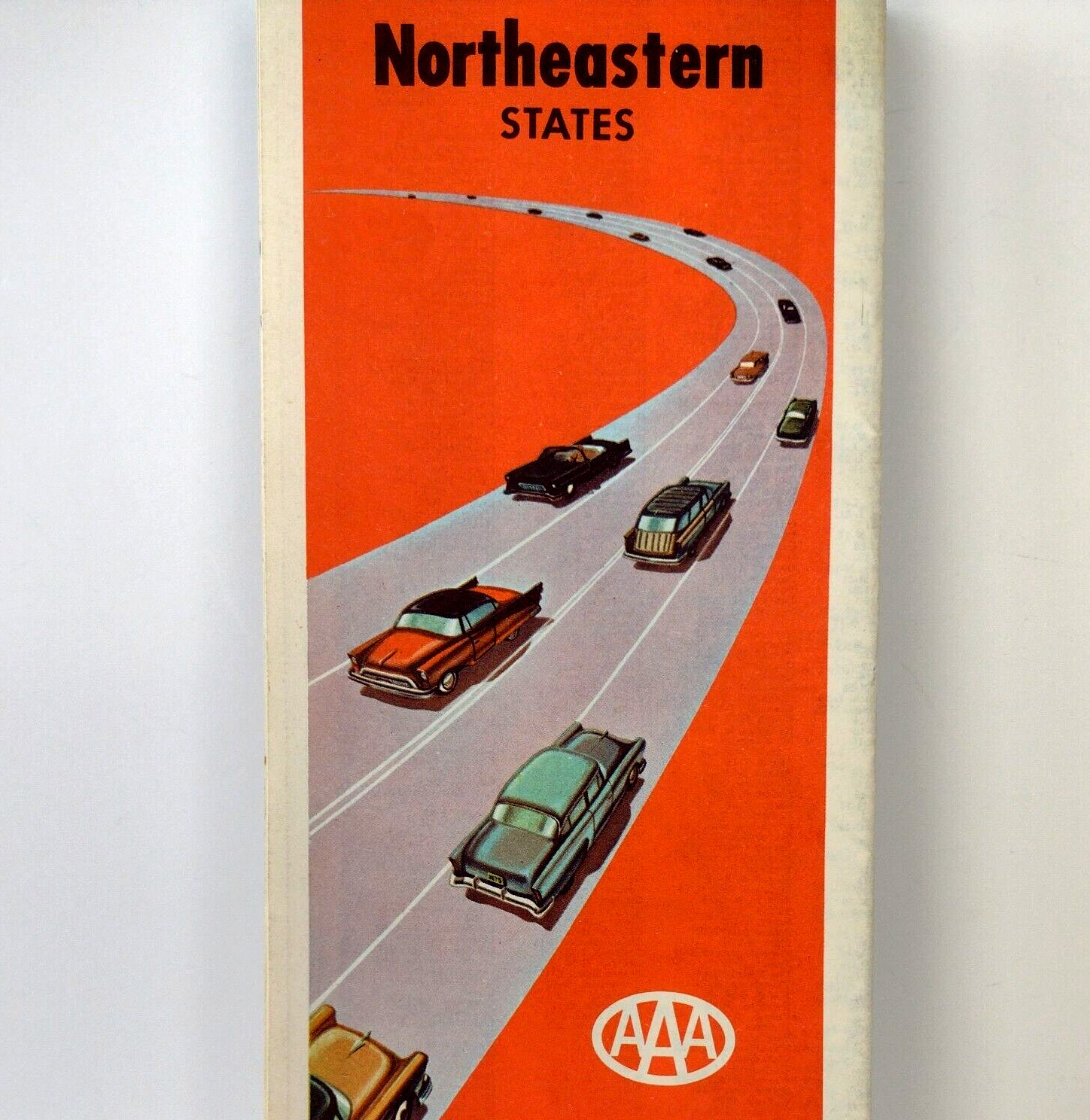1957 Northeastern States AAA Travel Road Map Mileage Chart With Driving ...