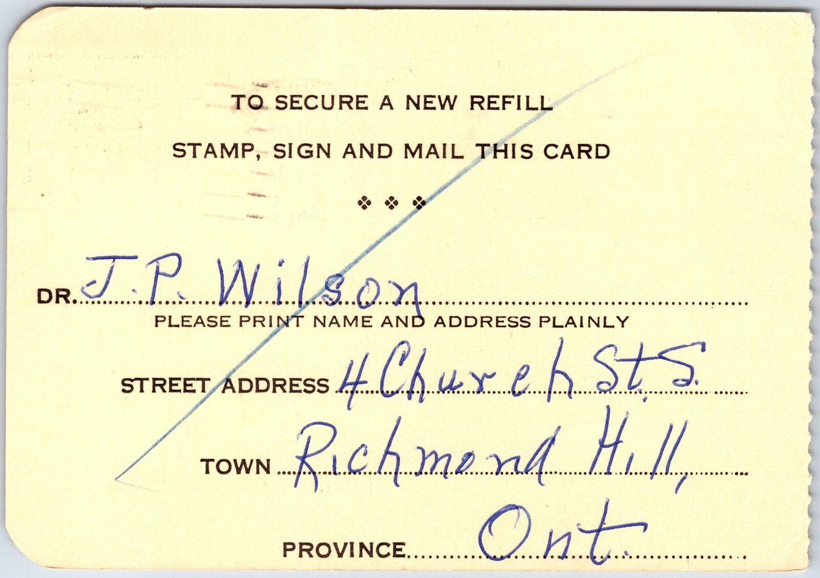Vintage Postcard Charles & Frosst & CO. Prescription Refill Card Posted ...