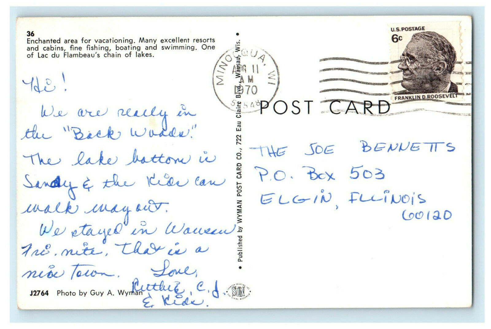 1970 Crawling Stone Lake One of Lac Du Flambeau's Chain of Lake ...