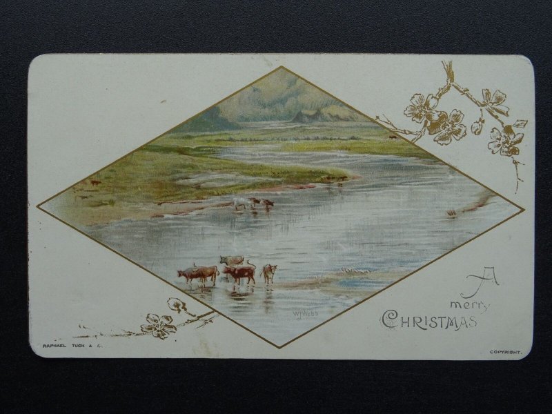 Xmas Greeting A MERRY CHRISTMAS Artist W.J. Webb early Postcard by ...