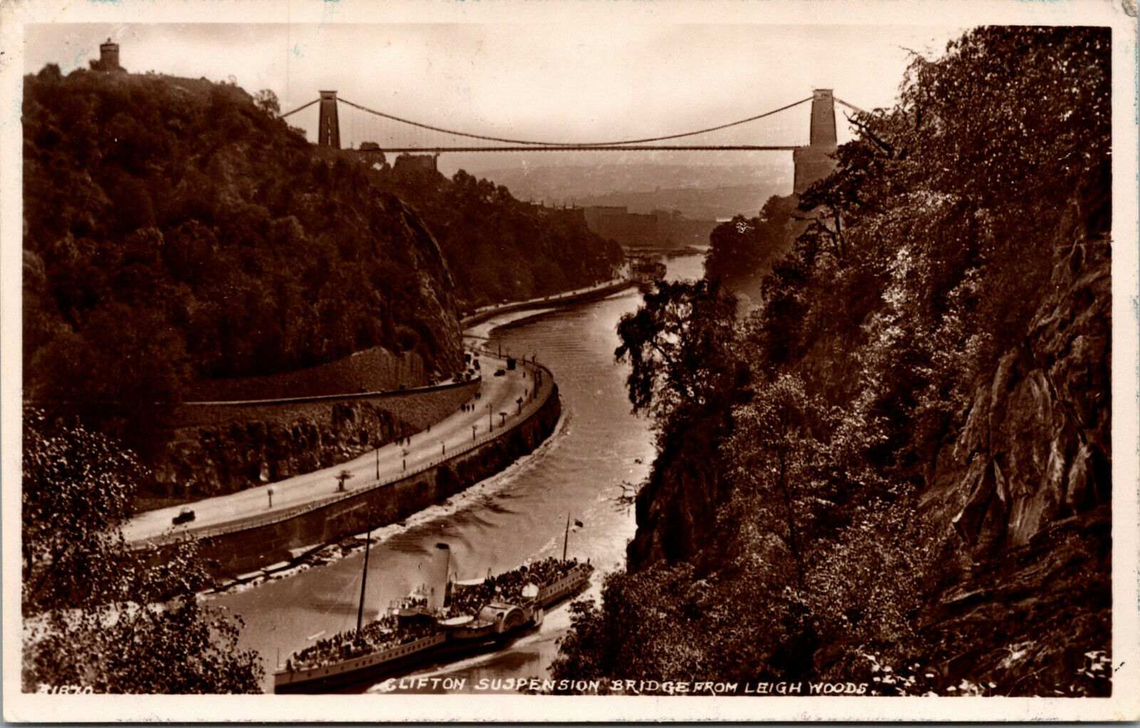 Vtg Clifton Suspension Bridge Leigh Woods Steamer Ship Somerset England ...