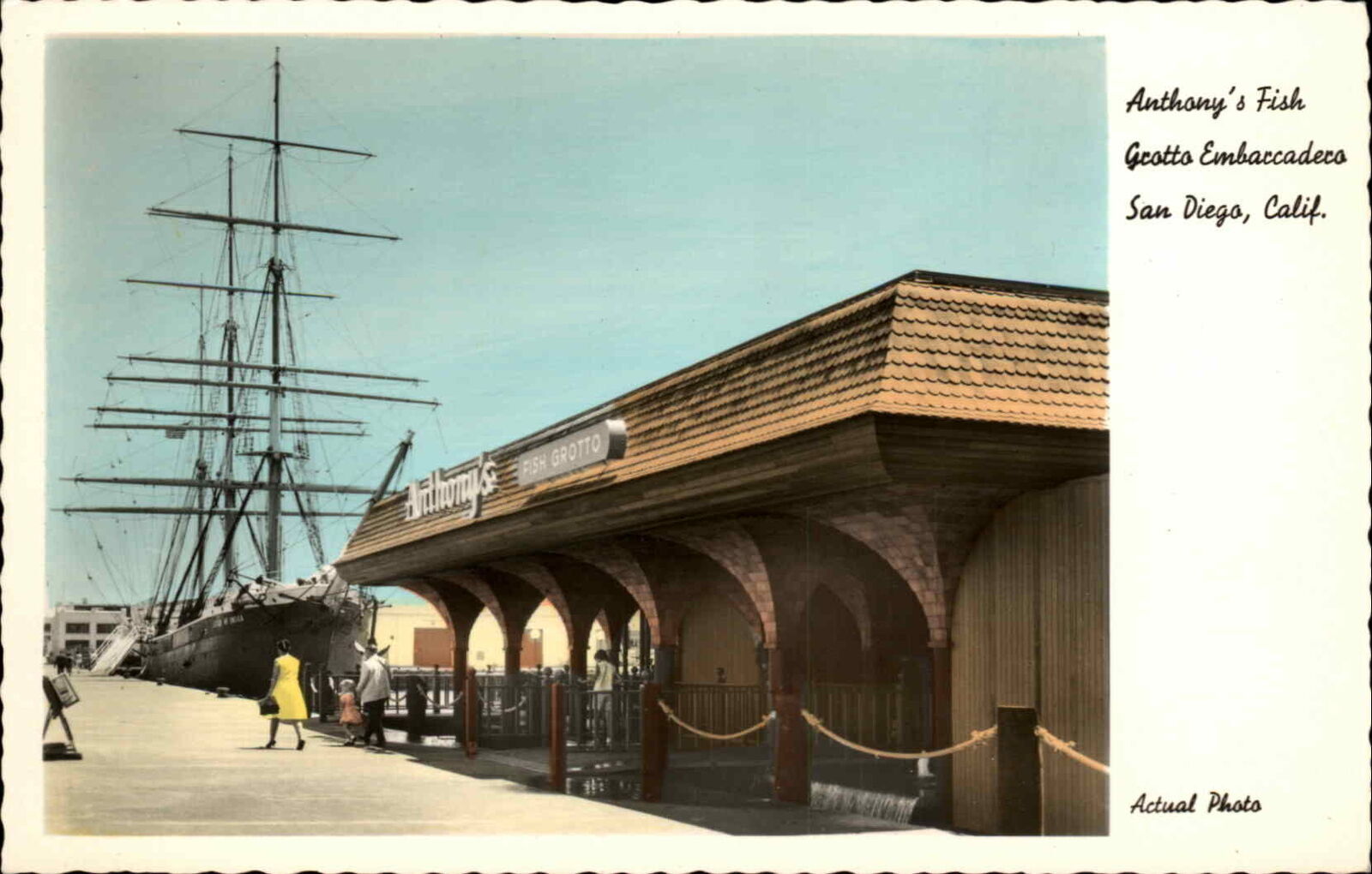San Diego California CA Anthony's Fish Grotto Tinted RPPC Vintage ...