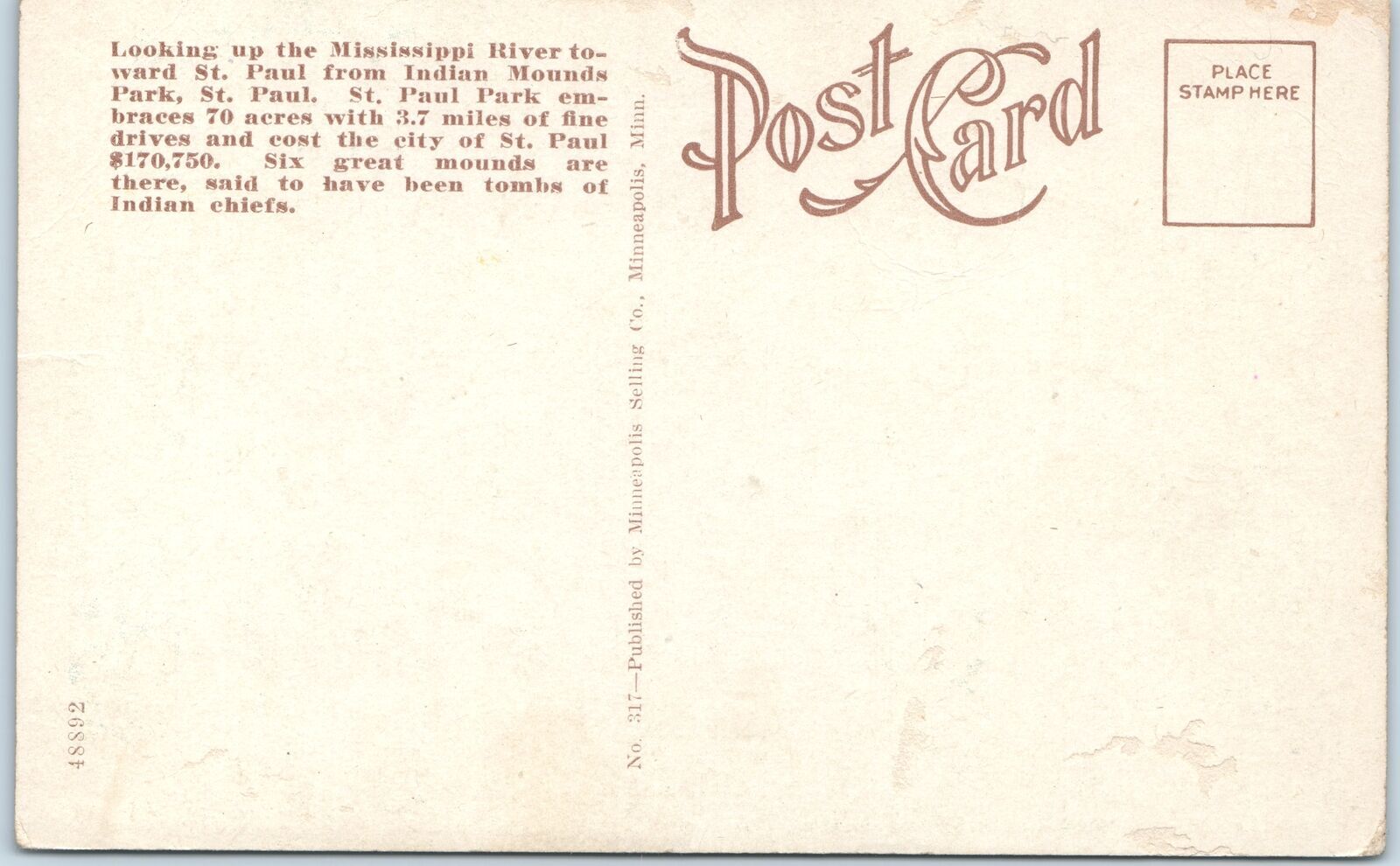 c1910s Steamer St. Paul Mississippi River Indian Mound Park, Streckfus ...