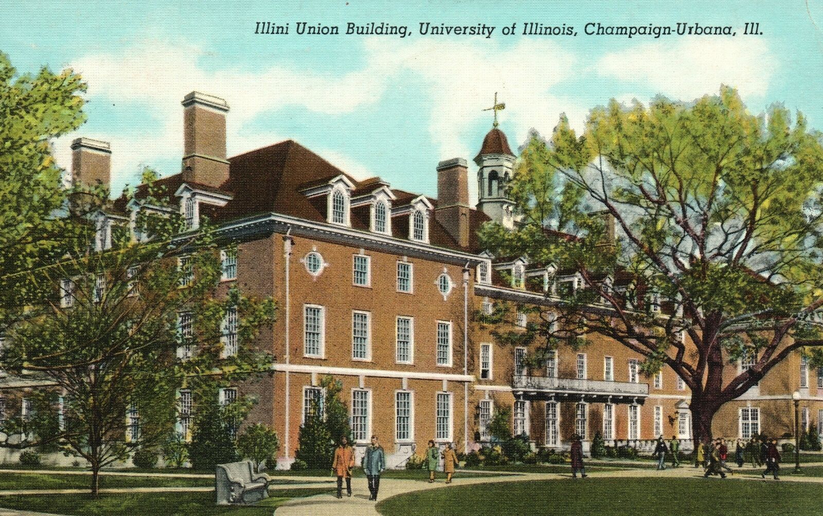 Vintage Postcard 1941 Illini Building University Of Illinois Champaign ...