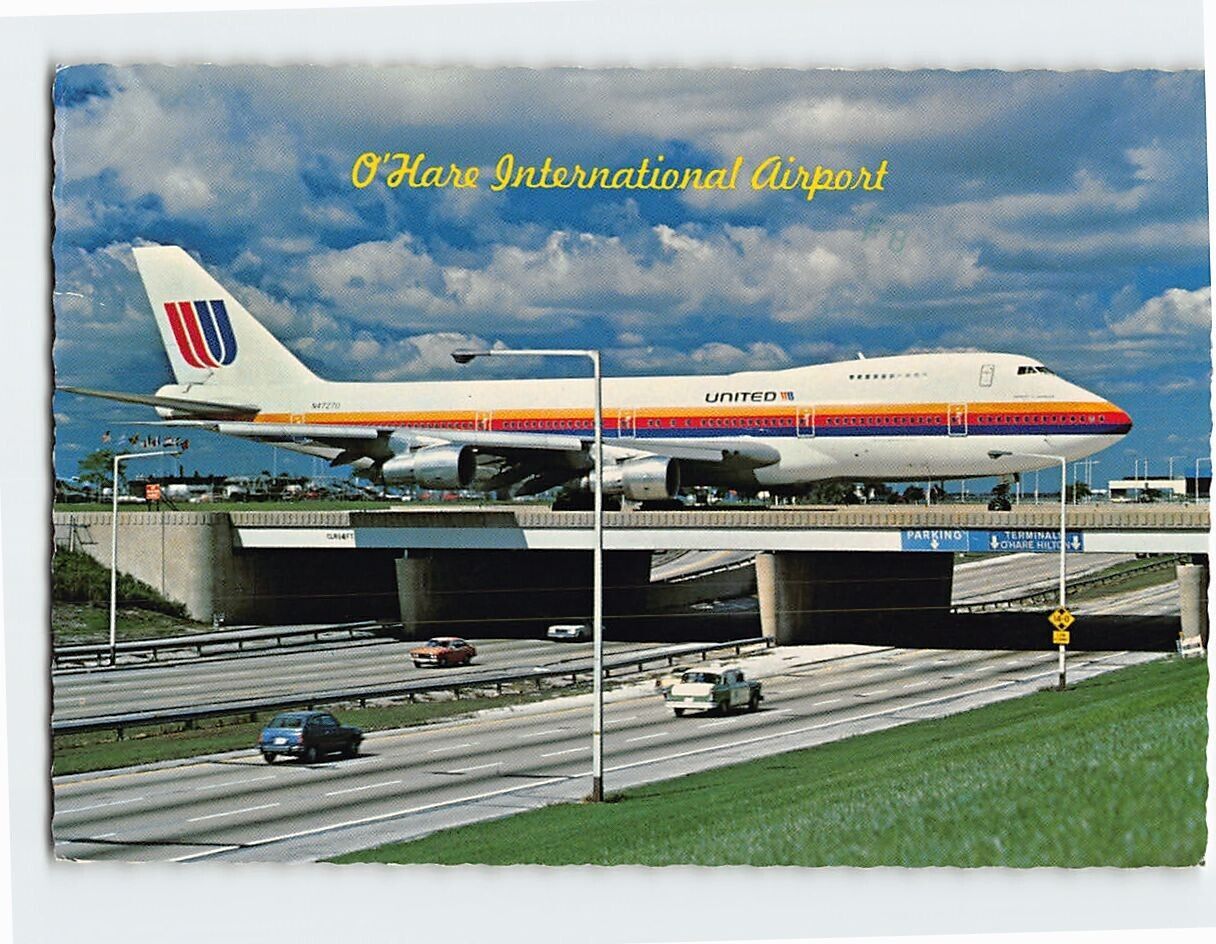 Postcard Jumbo jet, O'Hare International Airport, Chicago, Illinois ...