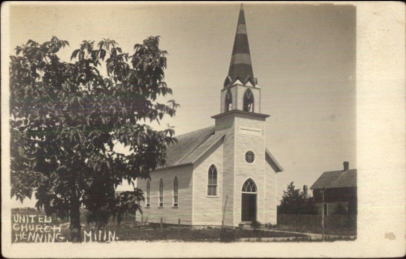 Henning MN United Church c1910 Real Photo Postcard | United States ...