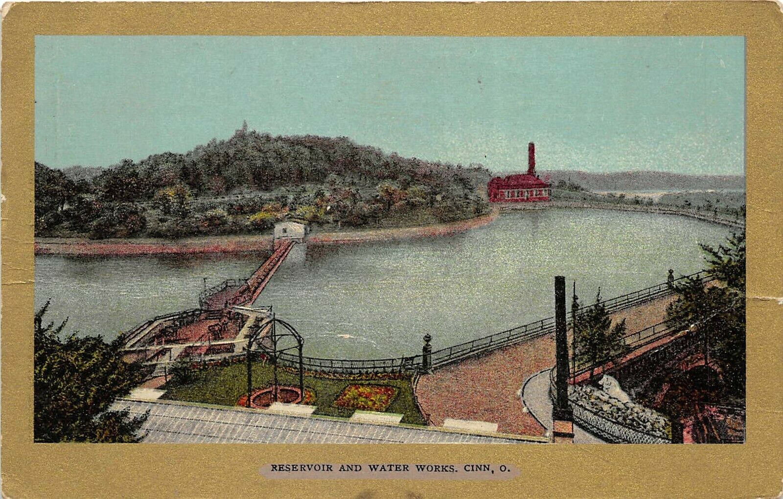 Cincinnati Ohio 1908 Postcard Reservoir & Water Works by Ullman Gold ...