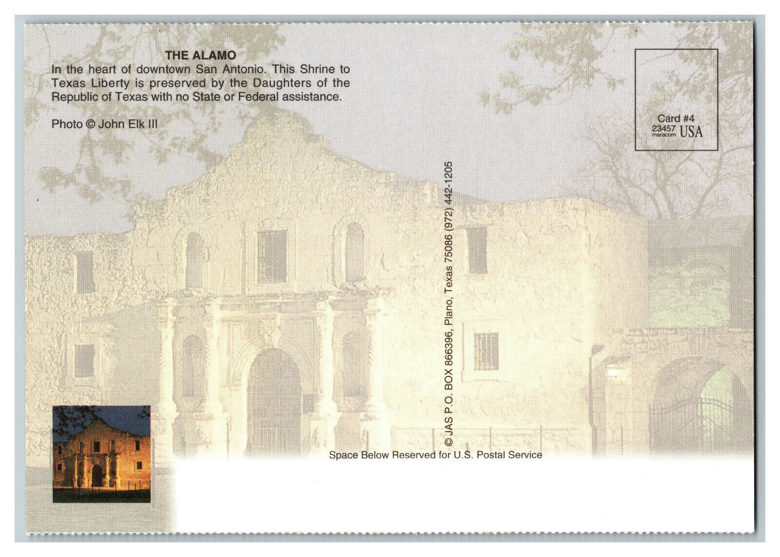 The Alamo Night View San Antonio Texas Vintage Postcard Continental ...