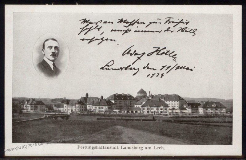 3rd Reich Germany 1924! Adolf Hitler Landsberg am Lech Prison Cachet ...