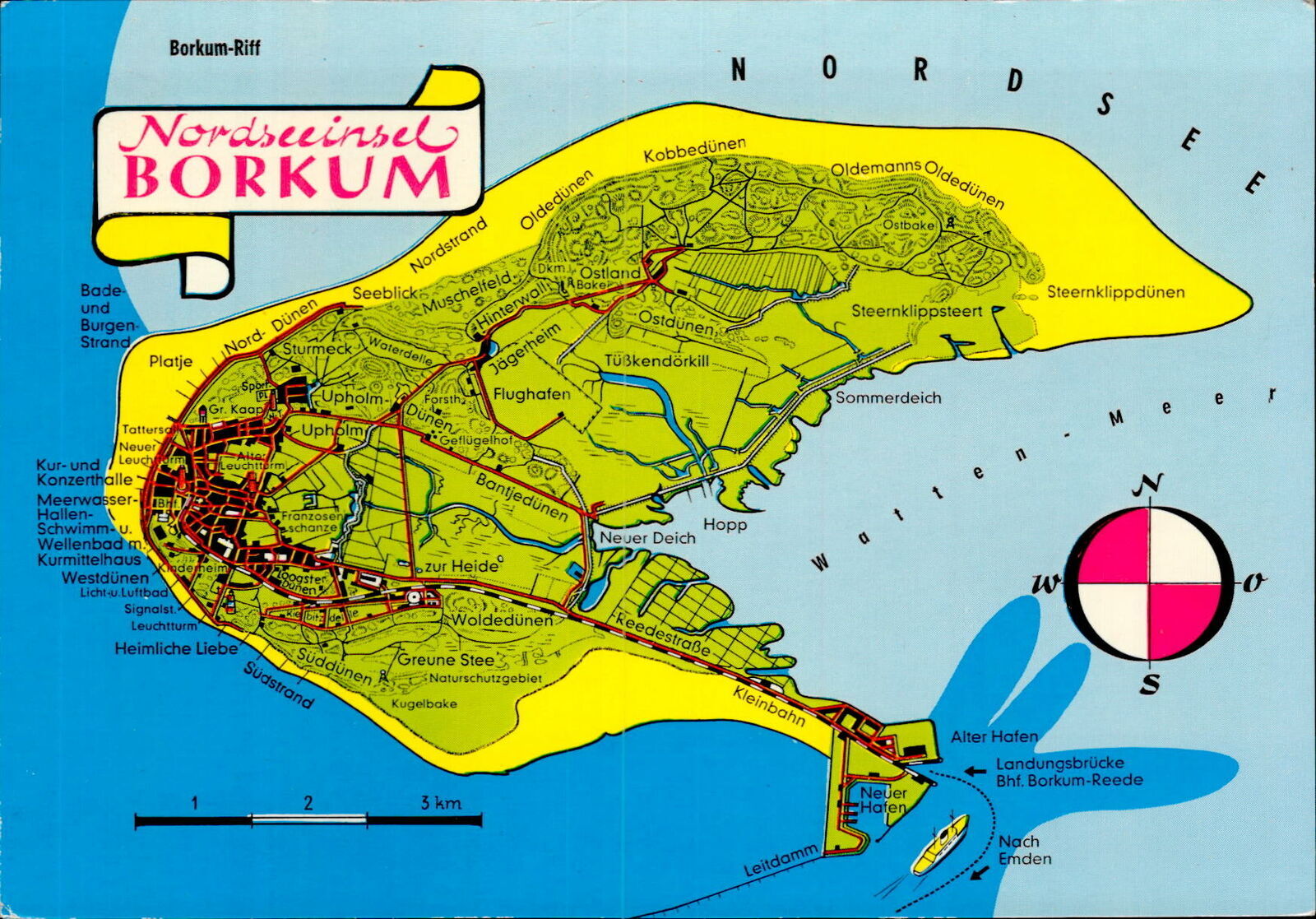 CE1048C nordseeinsel borkum germany map cartes geographiques | Europe ...