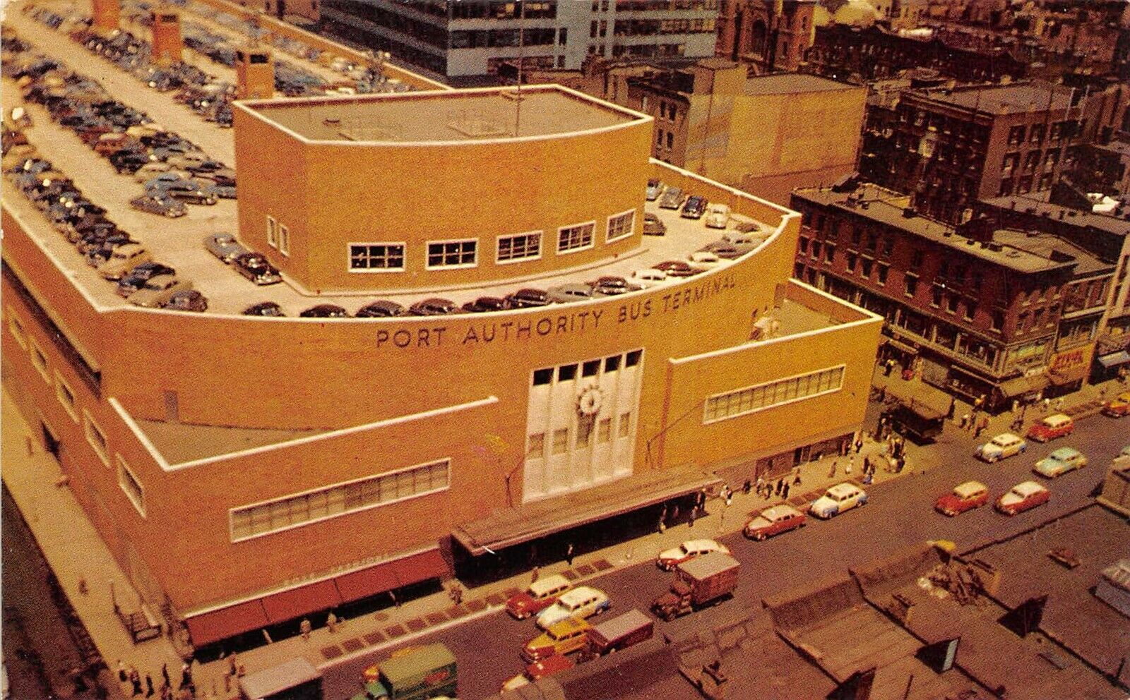 New York NY 1950s Postcard Port Authority Bus Terminal | United States ...
