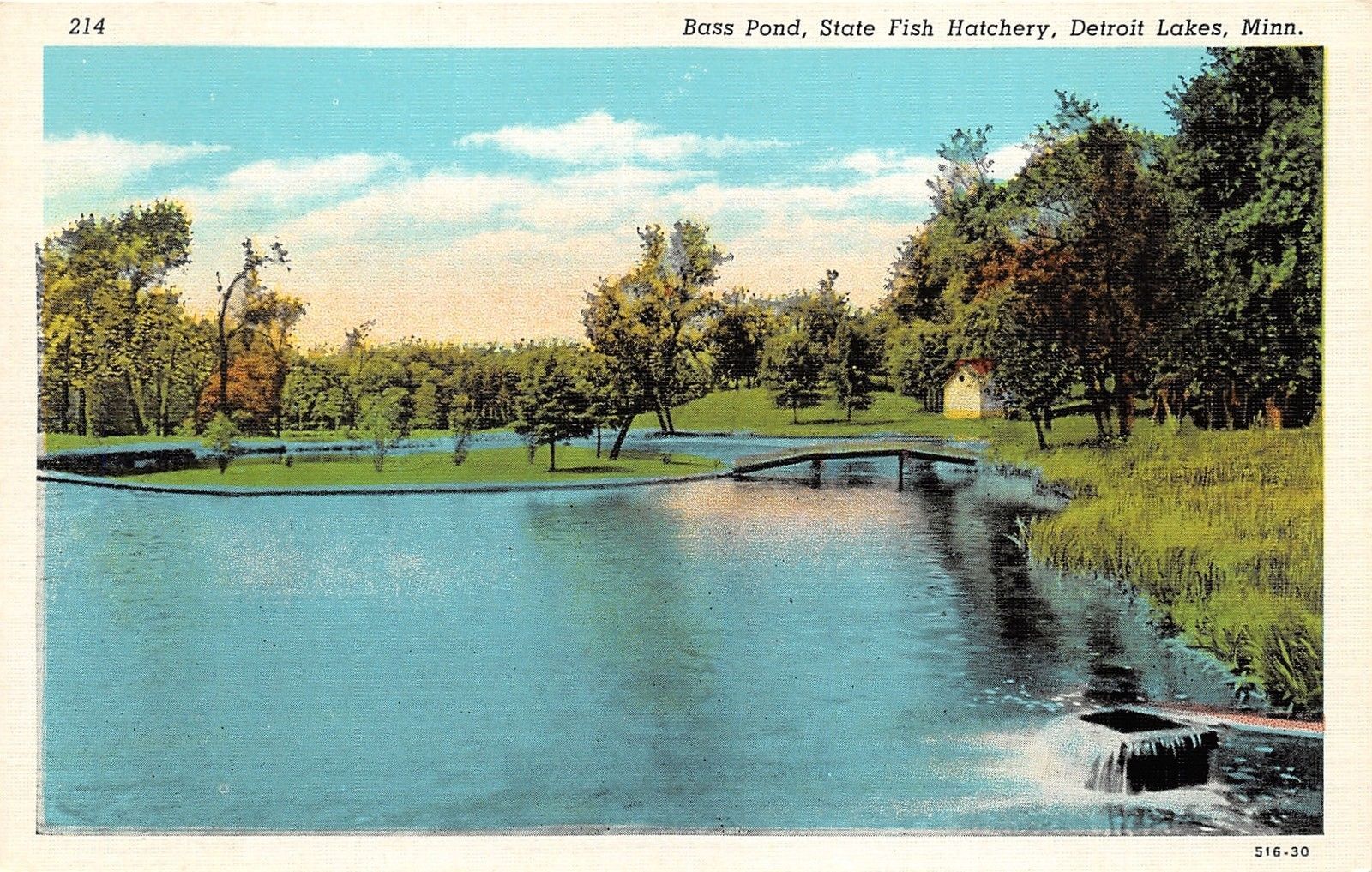 Detroit Lakes Minnesota~State Fish Hatchery Bass Pond~Shed by Trees ...