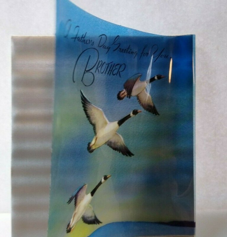 Mid Century Flying Geese Translucent Fathers Day Greeting Card Vintage ...