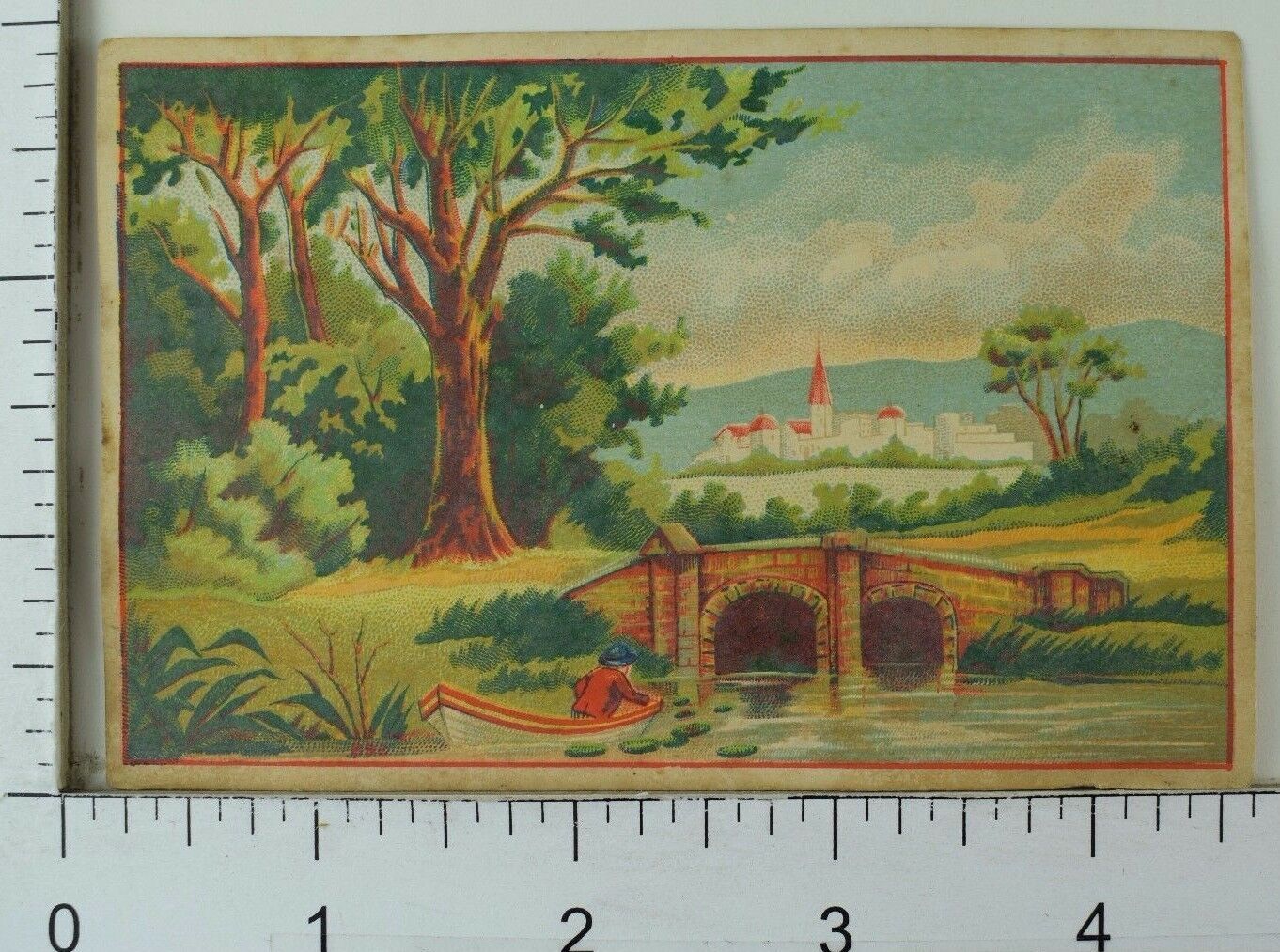 1870's-80's Japan Cocoanut Candy Boy Boat Lake Town Woods F94 ...