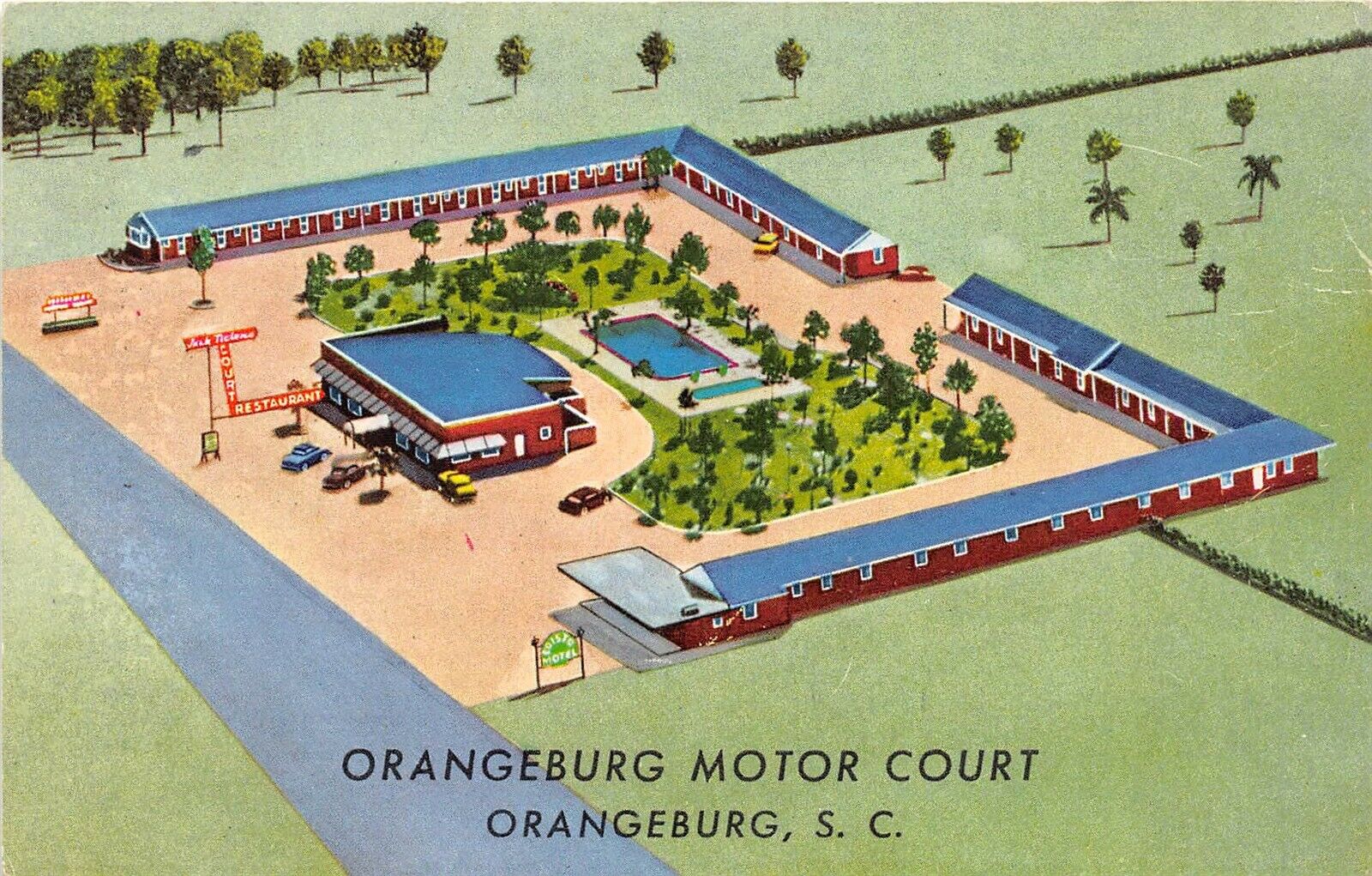 Orangeburg South Carolina 1950s Postcard Orangeburg Motor Court Motel ...