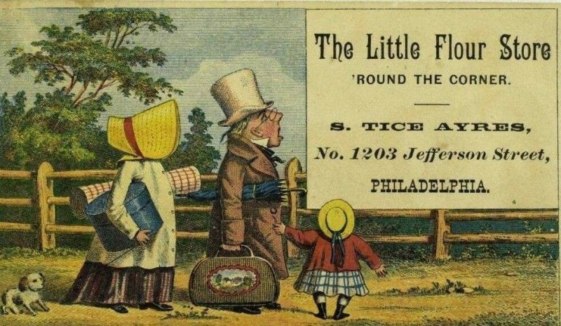 The Little Flour Store S. Tice Ayres Man Top Hat Lady Bonnet Child ...