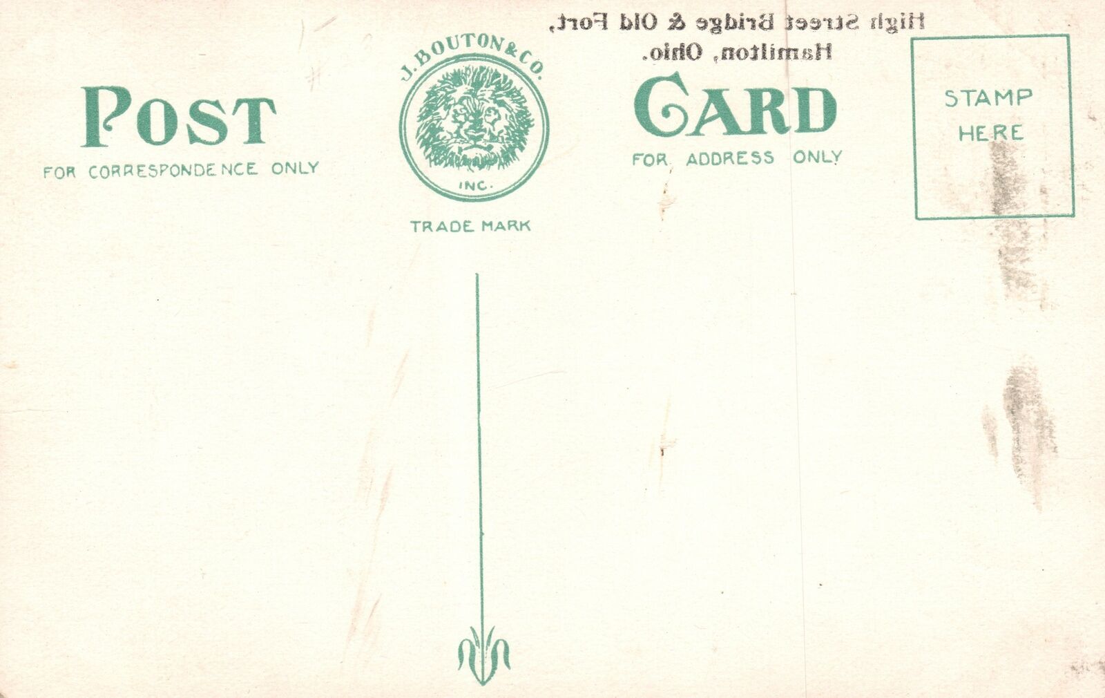 Vintage Postcard 1910'S High Street Bridge & Old Fort Hamilton Ohio OH ...