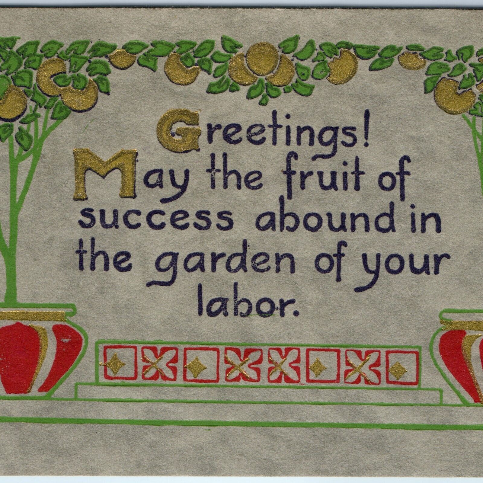 1912 Everett Exclusive Studio Quote "Fruit Labor Success" Motto Orange ...