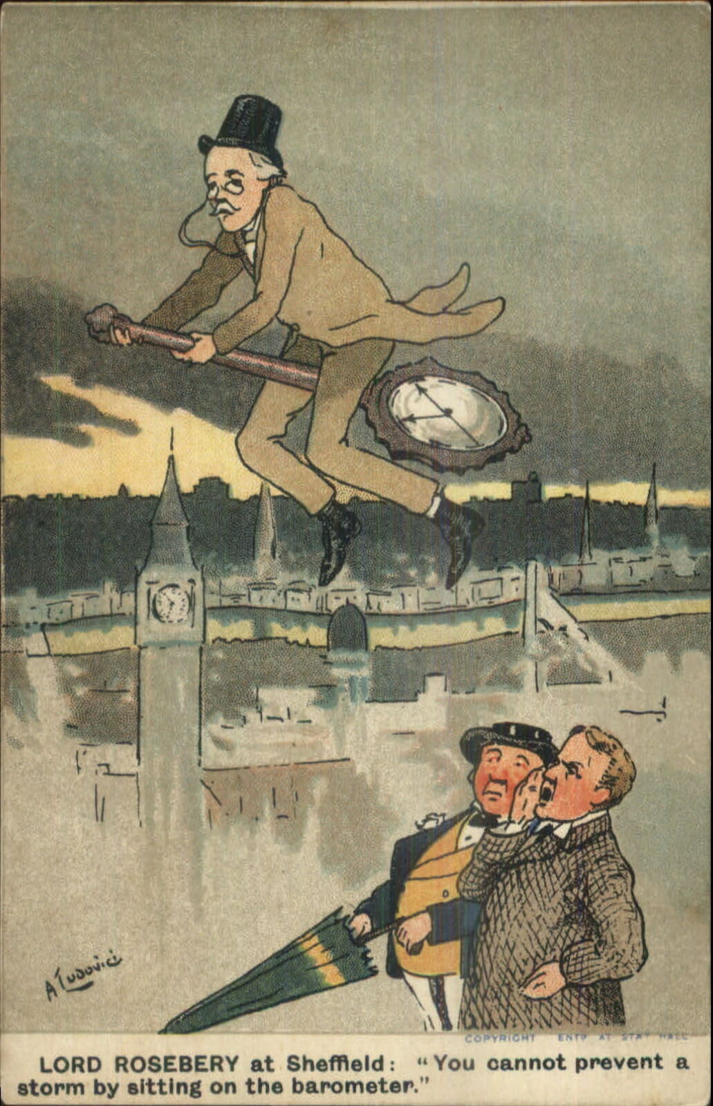 English Political Satire Lord Rosebery Sheffield Flying Barometer ...