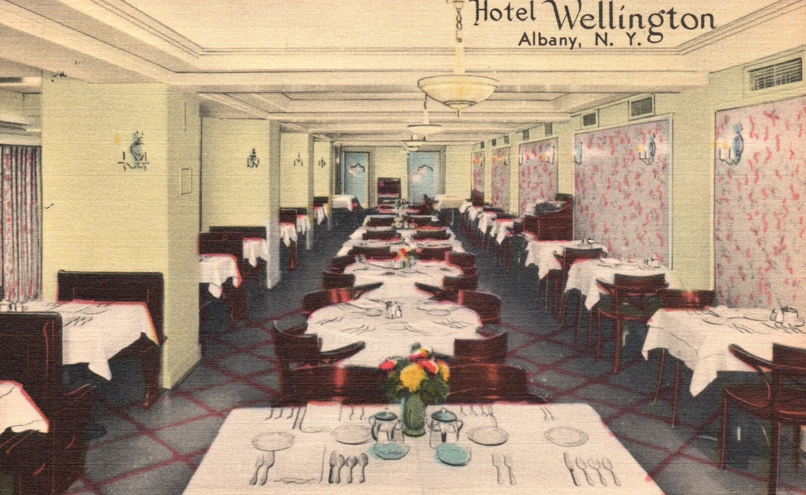 Vintage Postcard Hotel Willington Garage-In Office Buildings Albany New ...