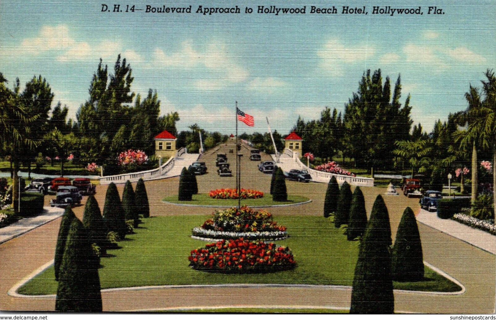Florida Hollywood Boulevard Approach To Hollywood Beach Hotel 1944 ...