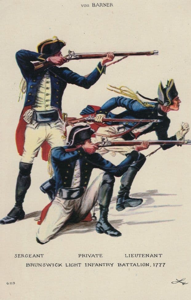 Brunswick German Light Infantry Battalion 1777 Army Uniform Postcard ...