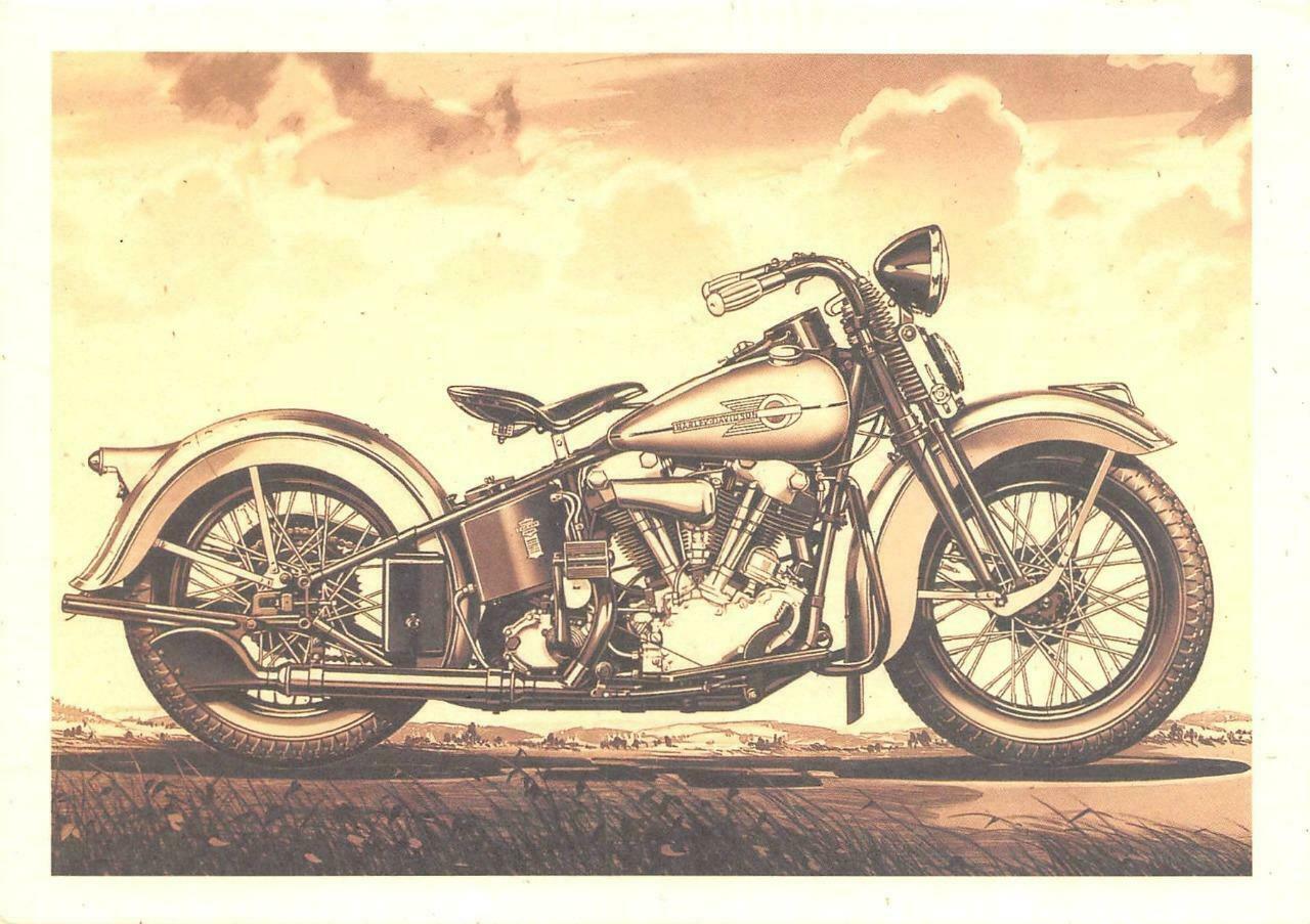Motorcycle HARLEY DAVIDSON Artist's View OVERSIZE 4¼ X 6 Postcard ...
