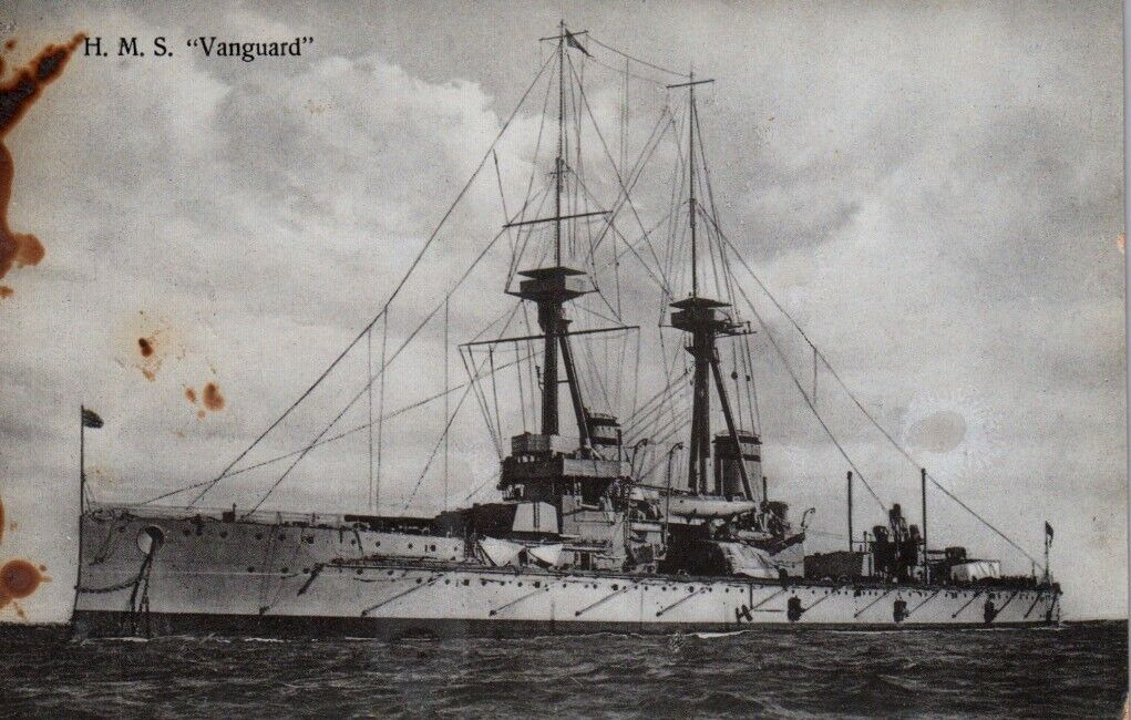 Royal Navy Battleship HMS Vanguard RPPC Photo Postcard c1910s | Other ...