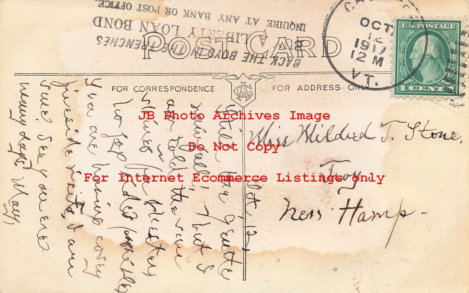 VT, Chester, Vermont, Whiting Library, Exterior View, 1917 PM | United ...