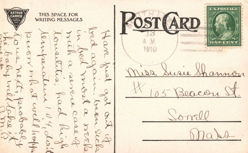 Vintage Postcard 1910 The Home Of Topeka Daily Capital Pub. Arthur ...