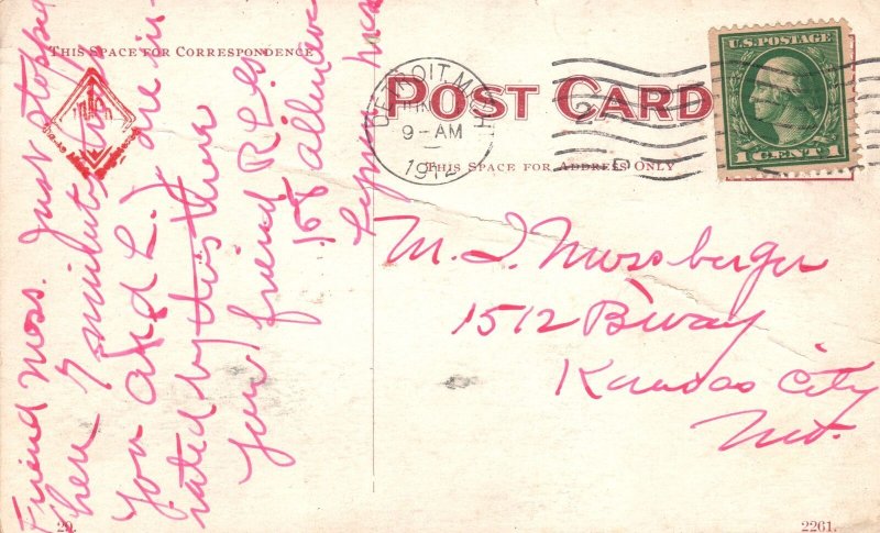 Vintage Postcard 1912 Grammar and High School Campus Building Kalamazzo ...