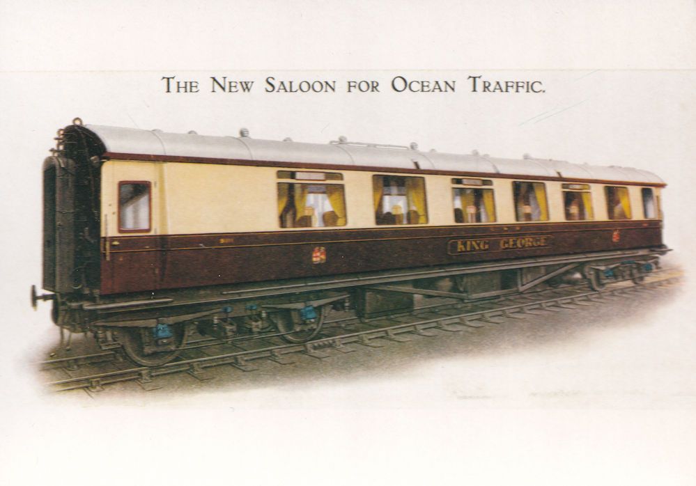 GWR Ocean Traffic 1932 Carriages Saloon Car Train Artist Postcard ...