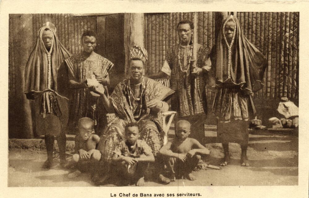 cameroon, Native Bana Fali Chief with his Servants (1920s) Mission ...