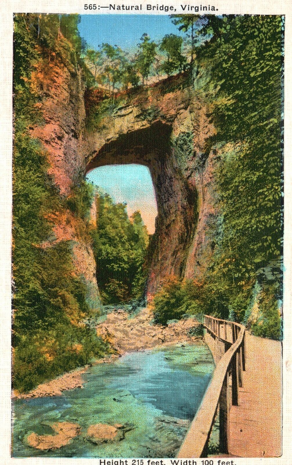 Vintage Postcard 1920's Natural Bridge Geological Form. Rockbridge Co ...
