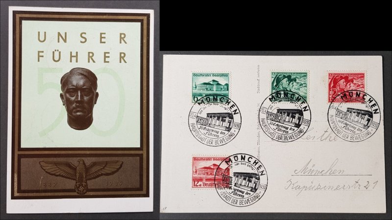 Third Reich Original Postcard the Occasion of 50th Birthday Fuhrer ...