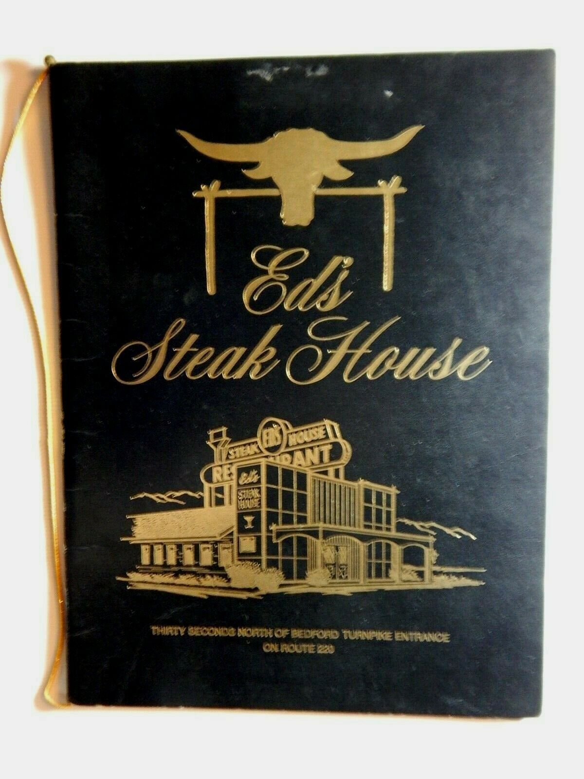 Vintage 60s Ed's Steak House Restaurant Menu Bedford Pennsylvania ...