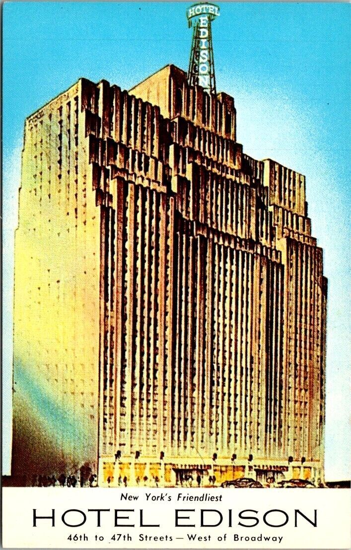 Vintage New York City Postcard - Hotel Edison | United States - New ...