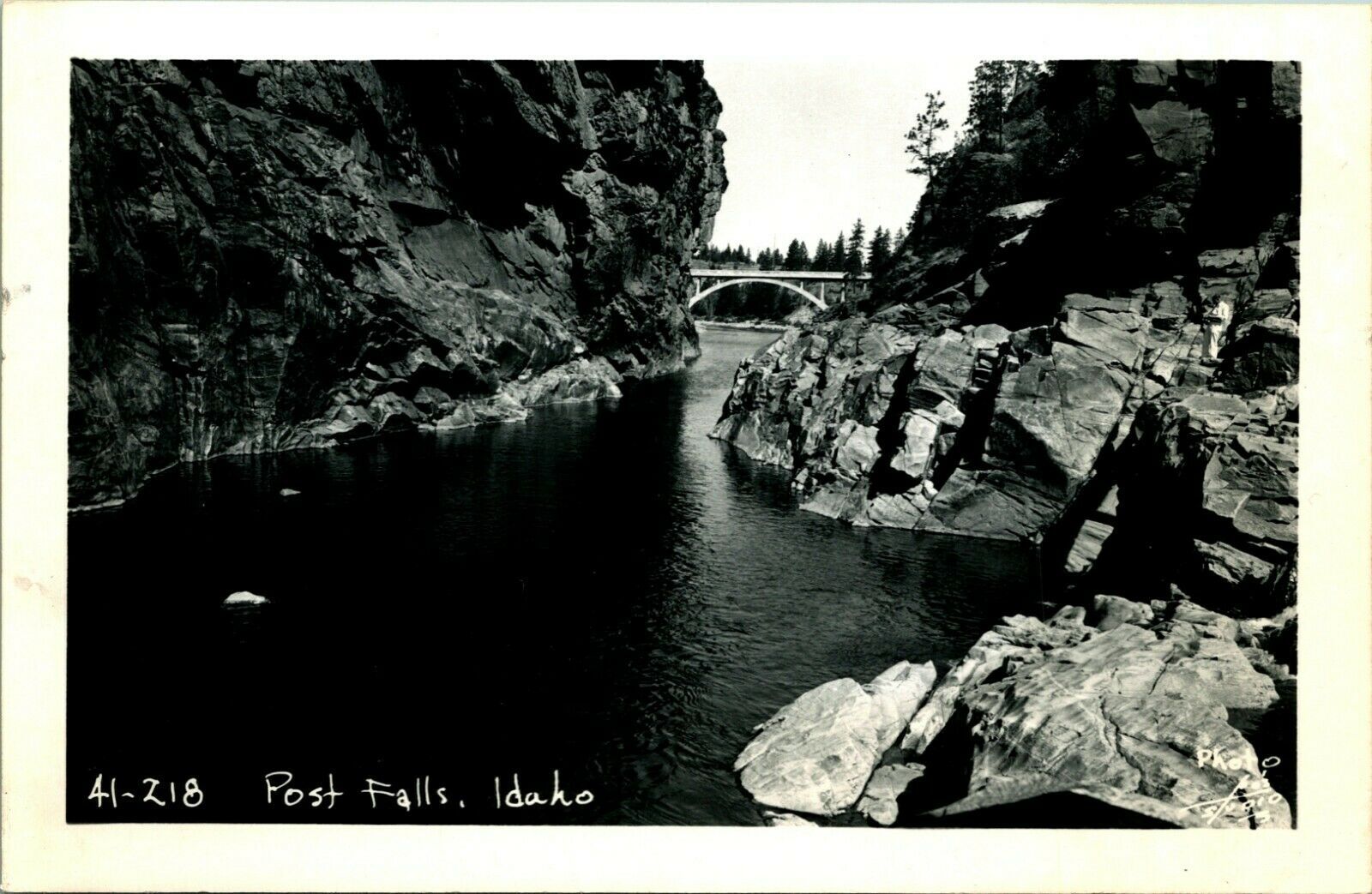 RPPC Post Falls Idaho ID River and Bridge View UNP 1940s Postcard ...