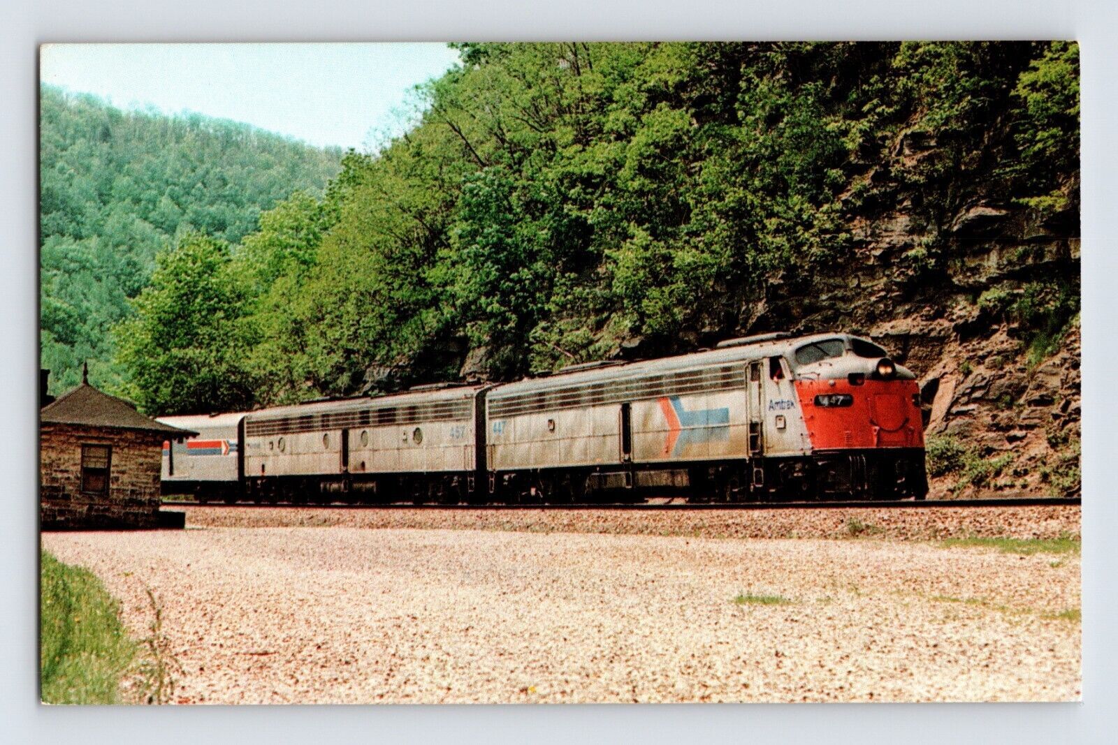 Postcard Railroad Train Amtrak NAtional Limited E8A E9B 1970s Unposted ...