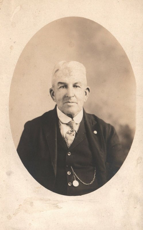 Vintage Postcard 1900's Portrait of Old Man Gentleman Wearing Black ...
