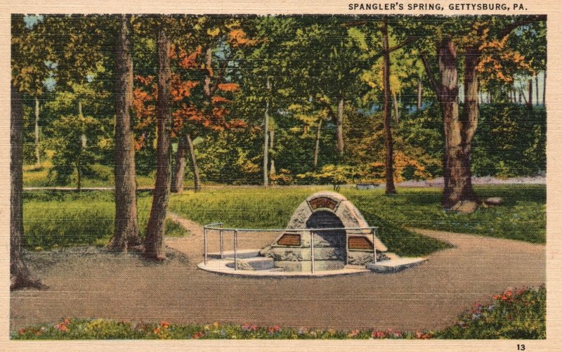 Vintage Postcard 1920's View of Spangler's Spring Gettysburg ...