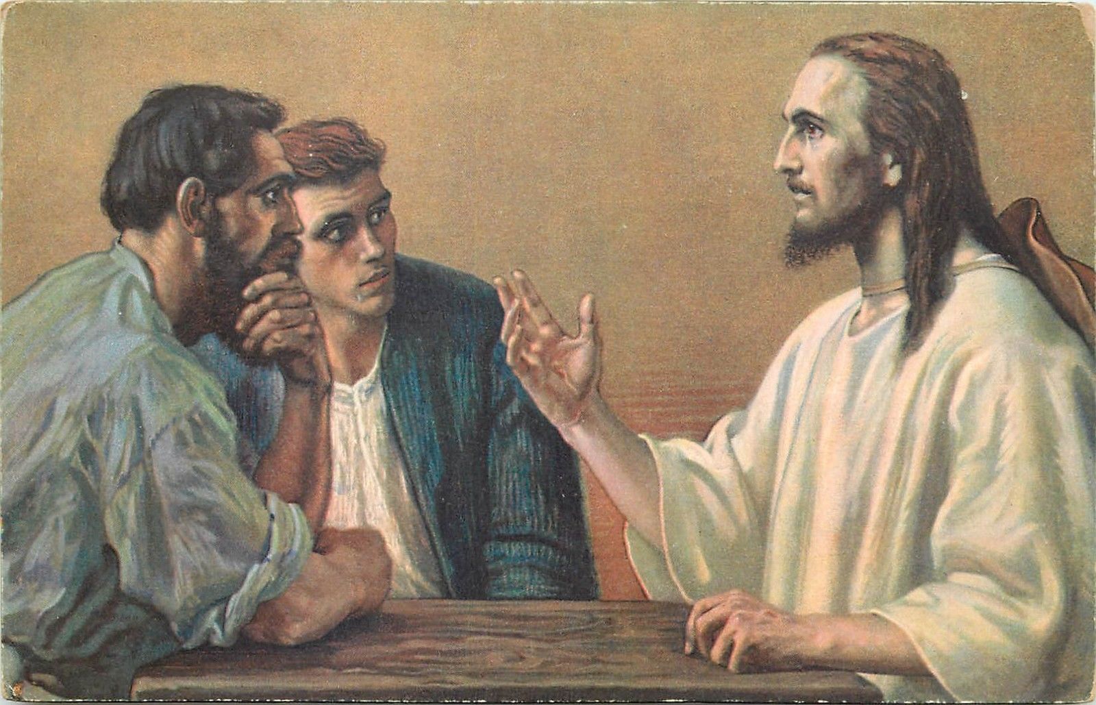 Stengel vintage art postcard OSMAR SCHINDLER - Christus in Emmaus ...