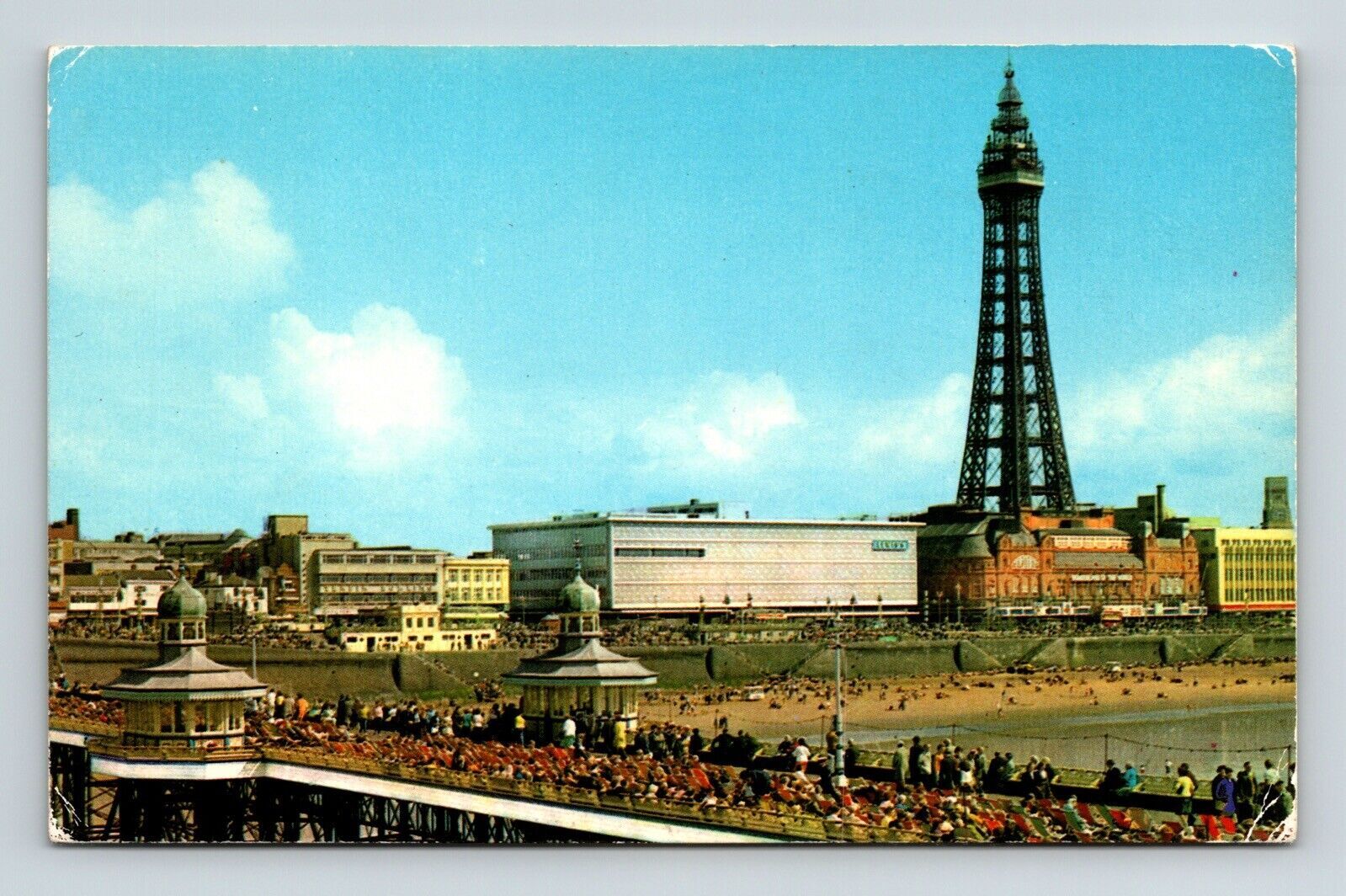 Blackpool England Porth Pier & Tower Scenic Coastal Landmarks Chrome ...