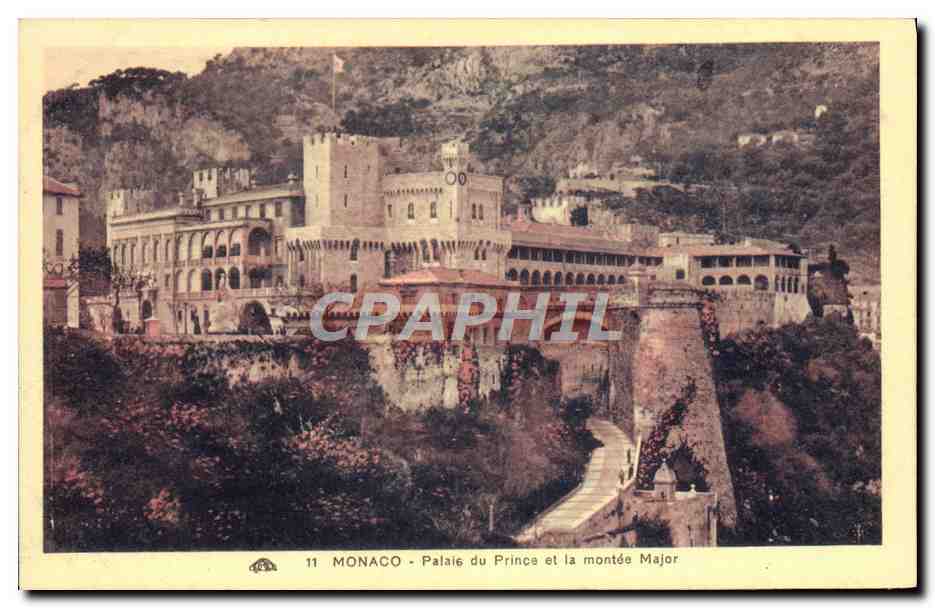 Old Postcard Monte Carlo Prince's Palace and Montee Major | Europe ...