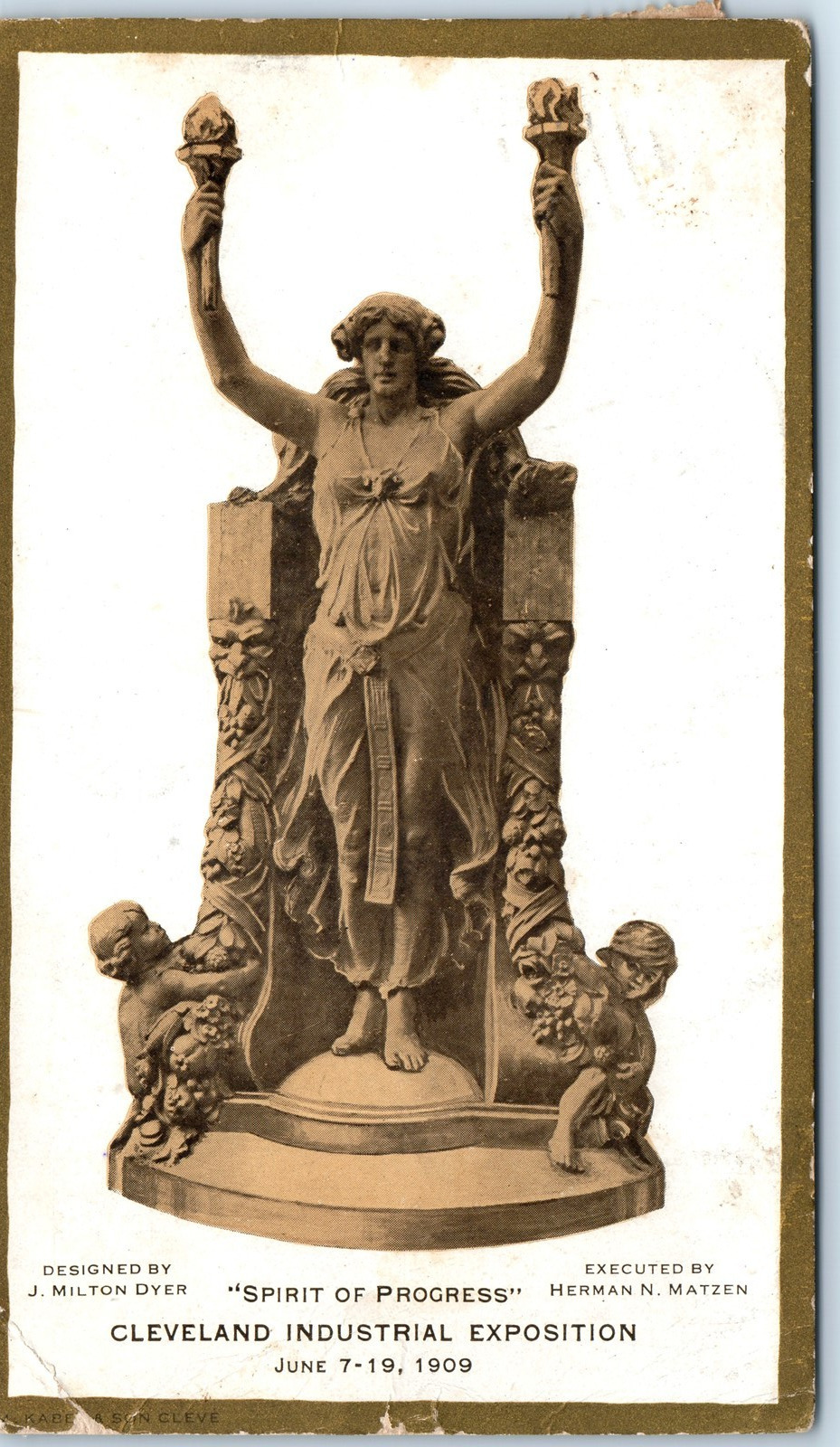 1909 Cleveland, OH Industrial Exposition Spirit Progress PC Herman ...