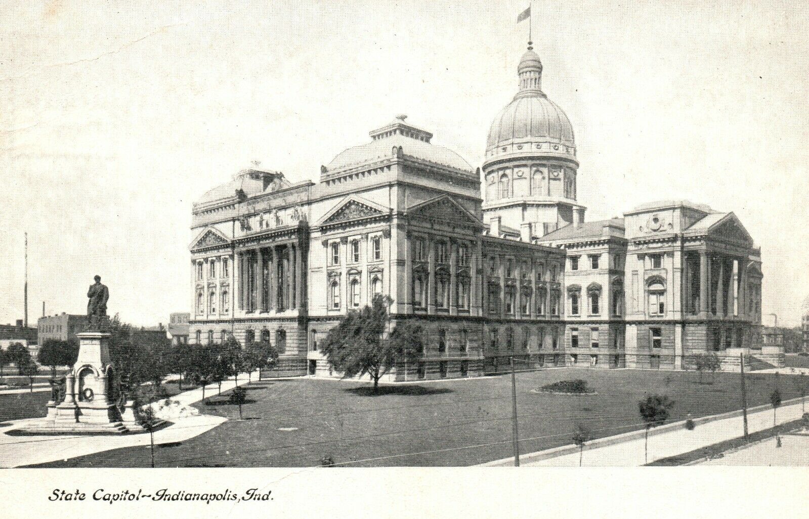 Vintage Postcard 1900's State Capital Statue Indianapolis Indiana IN ...