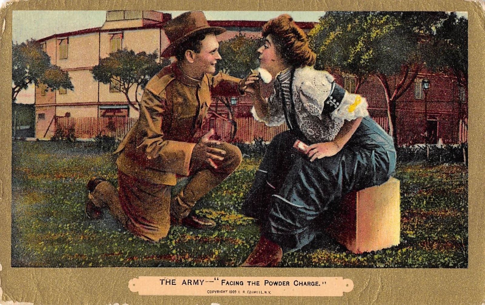 The Army Facing The Powder Charge 1911 Comic Military Postcard | Other ...