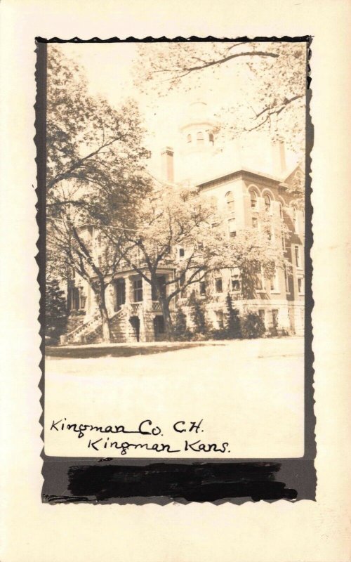 Real Photo Postcard Kingman County Courthouse in Kingman, Kansas~121394 ...