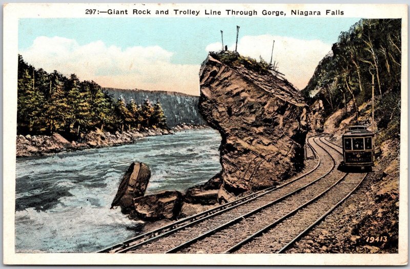 Giant Rock And Trolley Line Through Gorge Niagara Falls New York NY ...